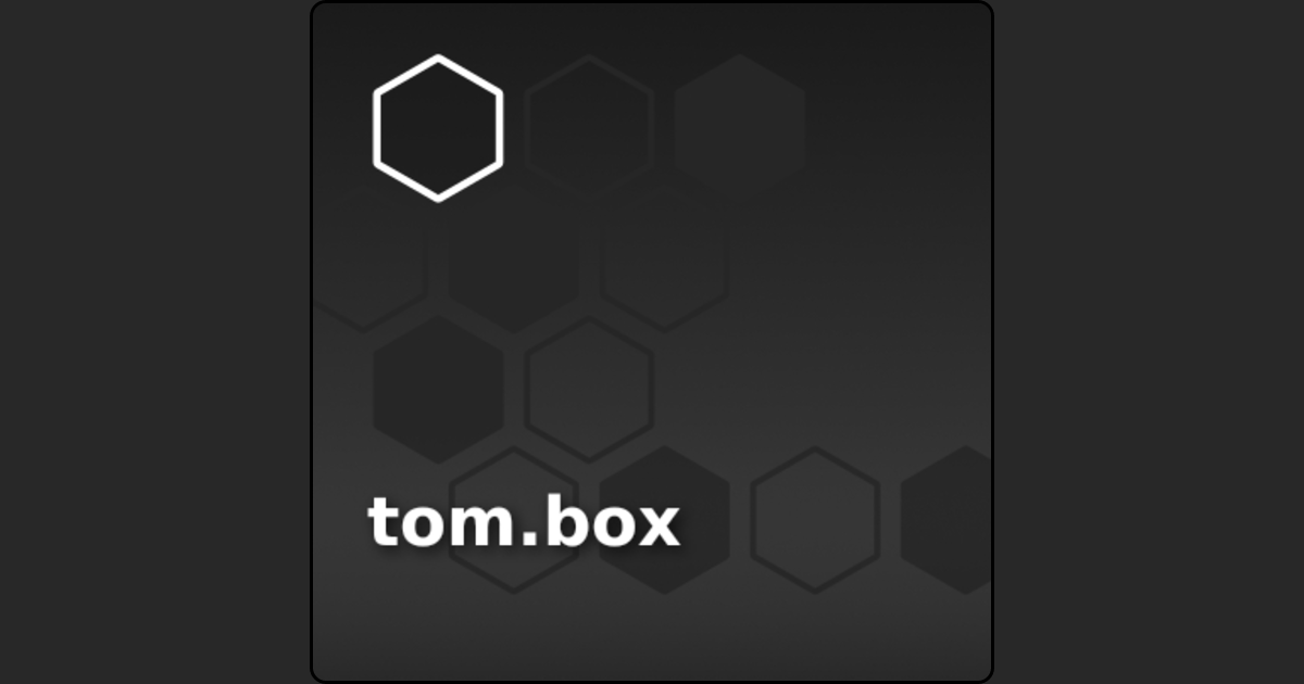 tom.box - Profile | .box